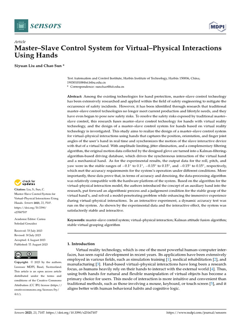Master-Slave Control System For Virtual-Physical I | Download Free PDF ...
