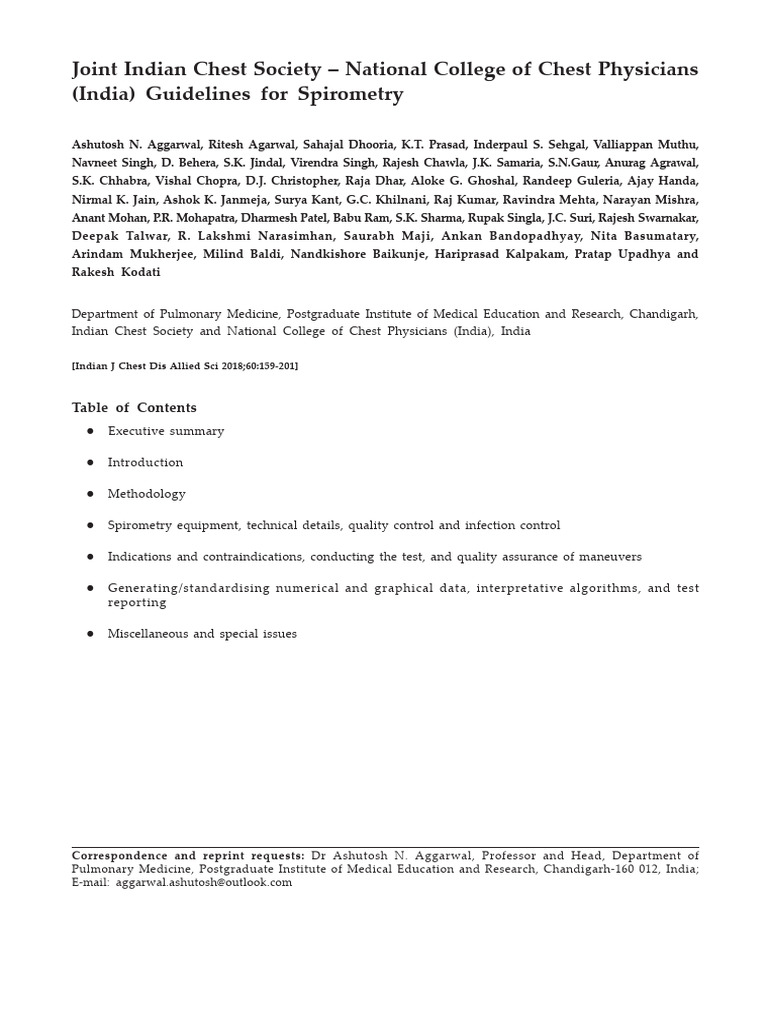 Spirometry Guidelines | PDF | Chronic Obstructive Pulmonary Disease ...