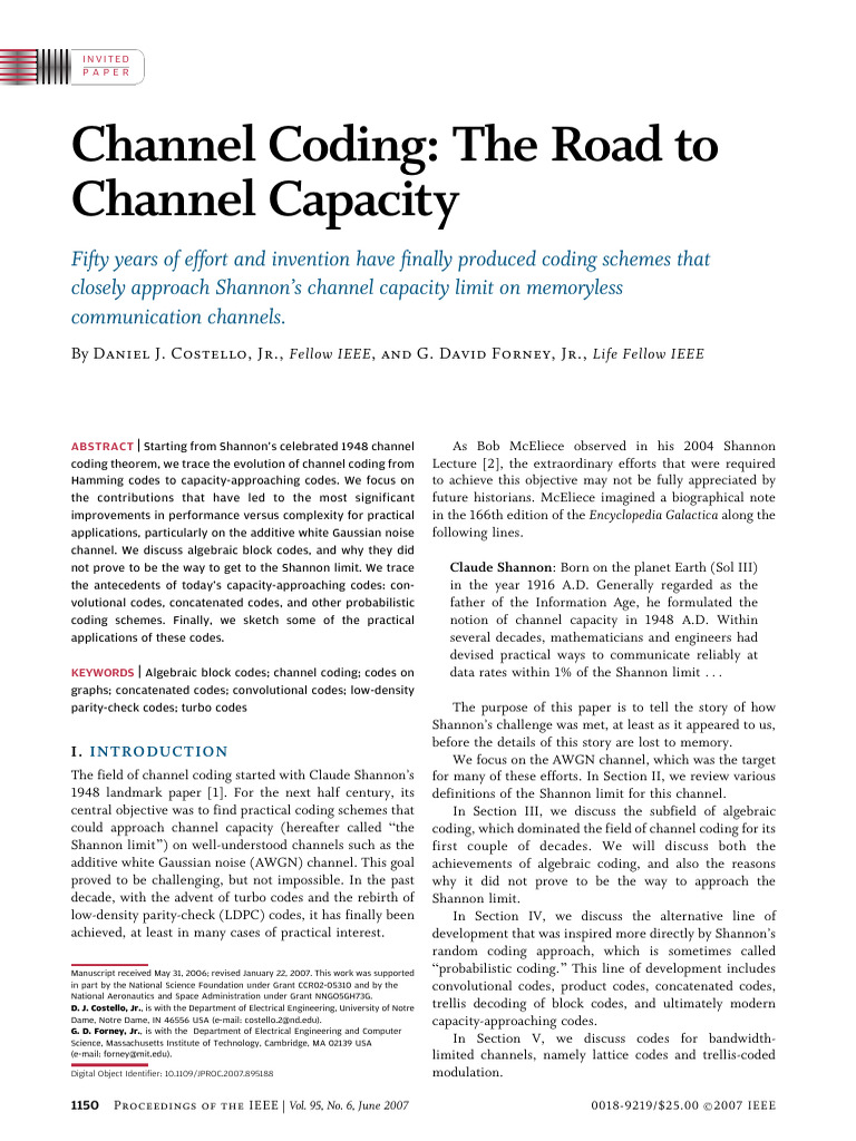 07-Channel Coding-The Road To Channel Capacity | PDF | Signal To Noise Ratio | Code