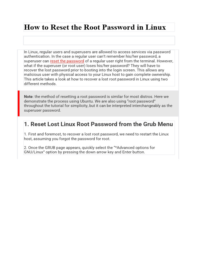Break Root Password 1685814759 | PDF | Computers