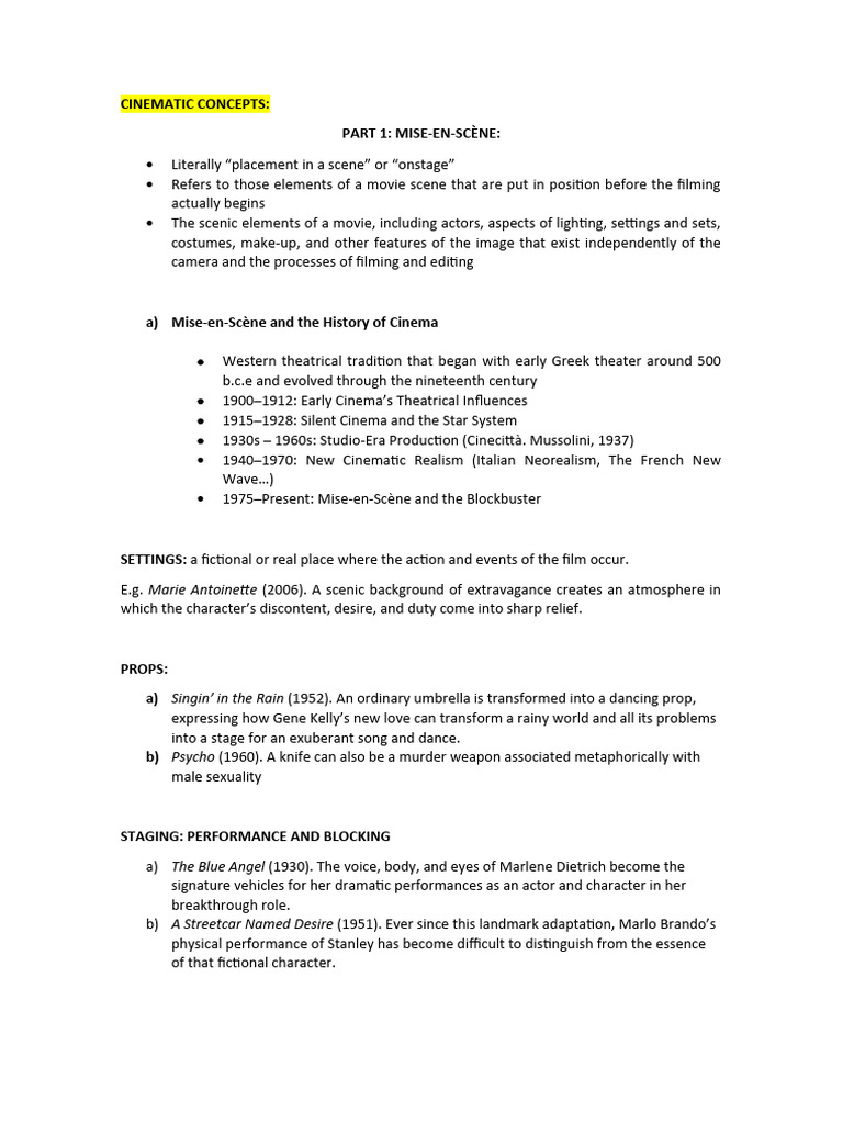 Cinematic Concepts Pdf Cinematography