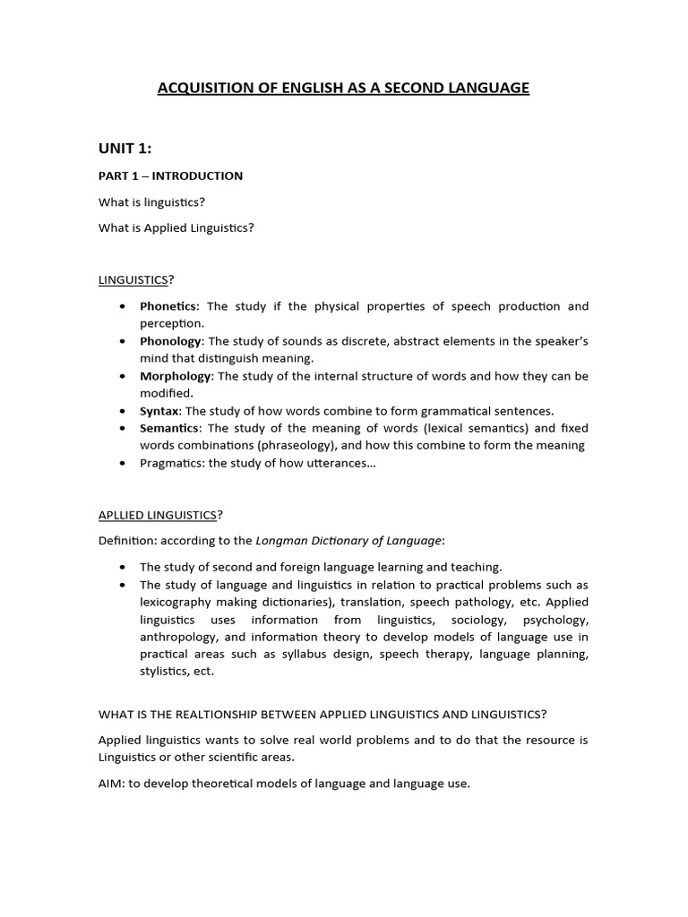 ACQUISITION | PDF | Second Language Acquisition | Linguistics ACQUISITION | PDF | Second Language Acquisition | Linguistics
