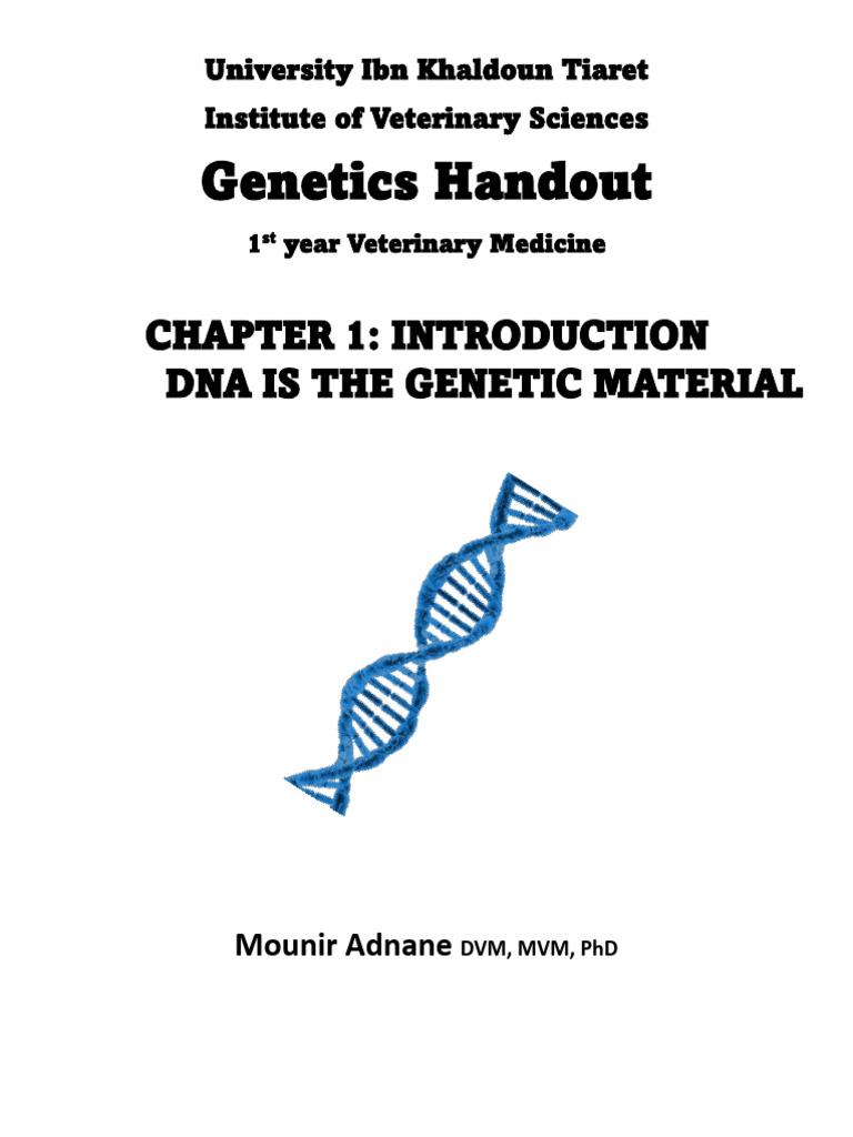 Chapter 01 Dna Is The Genetic Material | PDF | Heredity | Virus Chapter 01 Dna Is The Genetic Material | PDF | Heredity | Virus