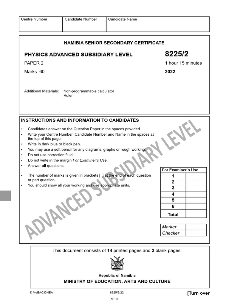 NSSCAS - Physics Paper 2 8225-2 - First Proof 11.04.2022 | PDF | Laser ...