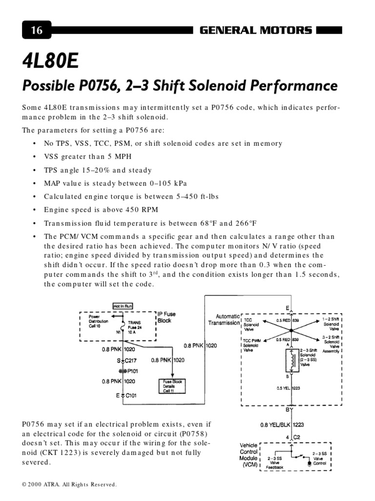 Possible P0756, 2 3 Shift Solenoid Performance: General Motors | PDF ...