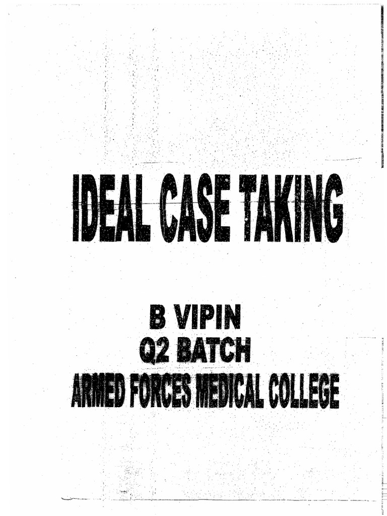 Ideal Case Taking | PDF