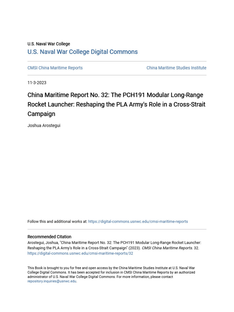 China Maritime Report - The PCH191 Modular Long-Range Rocket | PDF ...