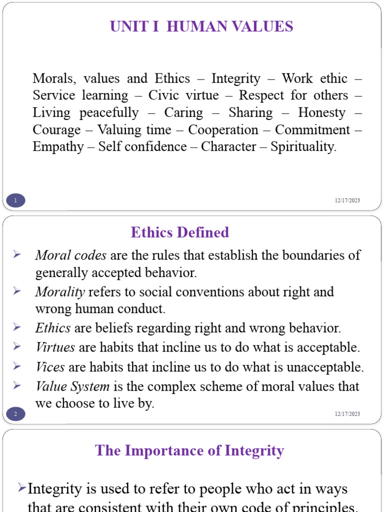 Unit 1 | PDF | Courage | Morality