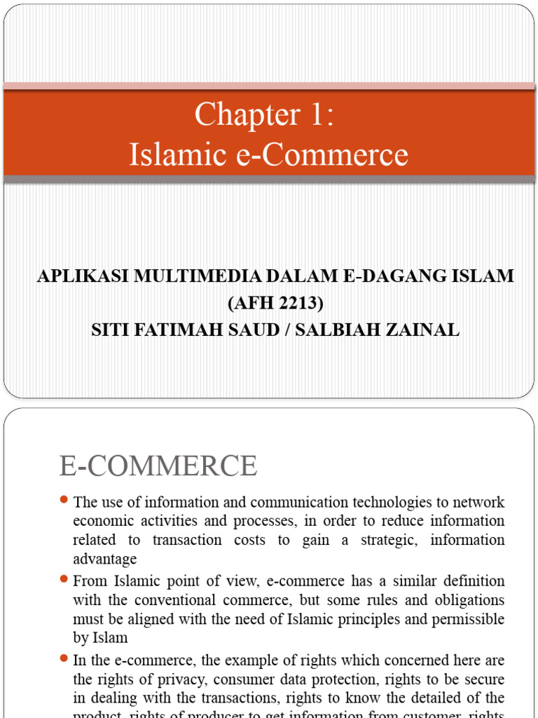 Chapter 1 - Islamic E-Commerce | PDF | Sales | Business