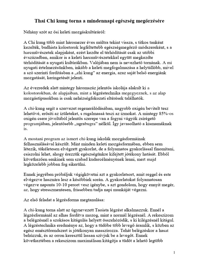 Thai Chi Kung Torna | PDF