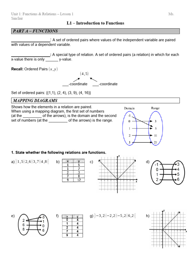 Lesson 1 Pdf Function Mathematics Mathematical Logic