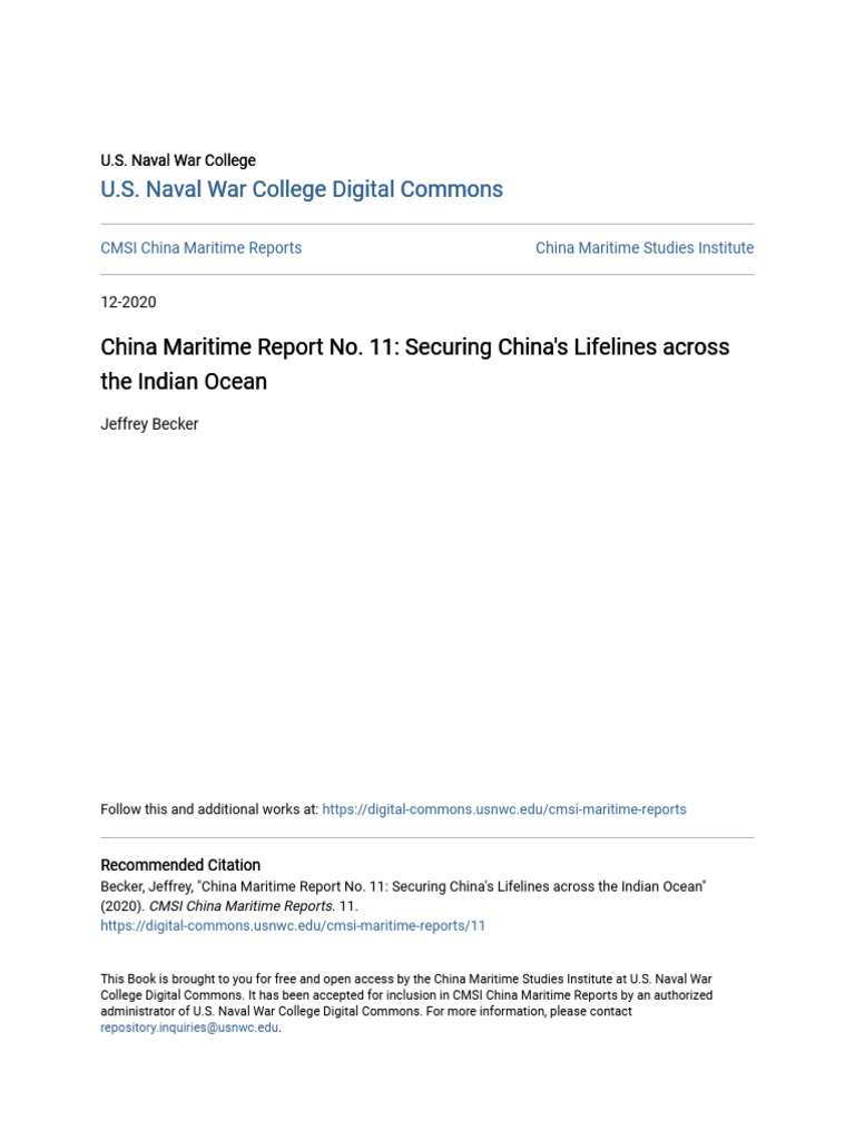 China Maritime Report No. 11 - Securing Chinas Lifelines Across T ...