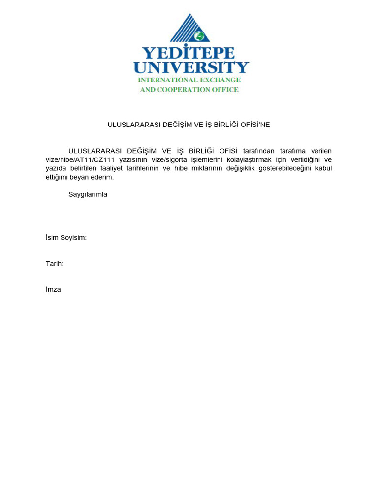 Vize Yazisi Dilekcesi | PDF Vize Yazisi Dilekcesi | PDF