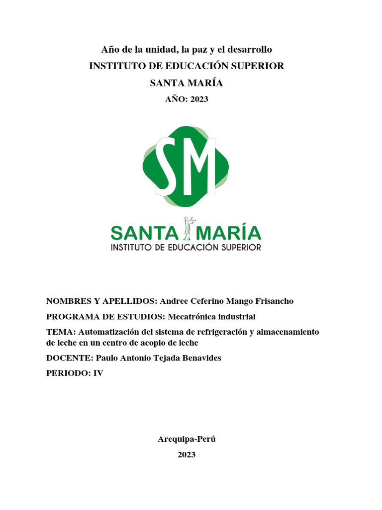 TE03 Automatización de Un Centro de Acopio de Leche | PDF | Leche | Productos lácteos