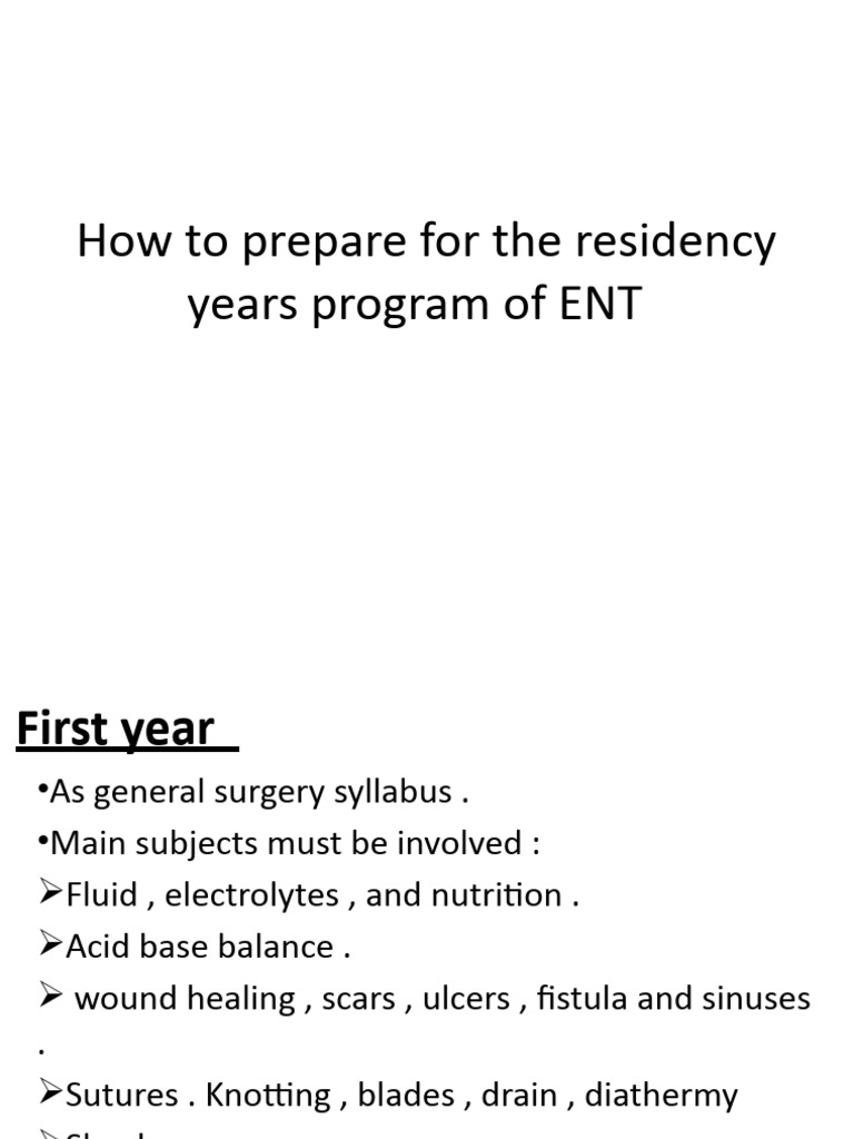 Syllabus of Ent Residency ProgramJMOH | PDF | Medical Specialties ...