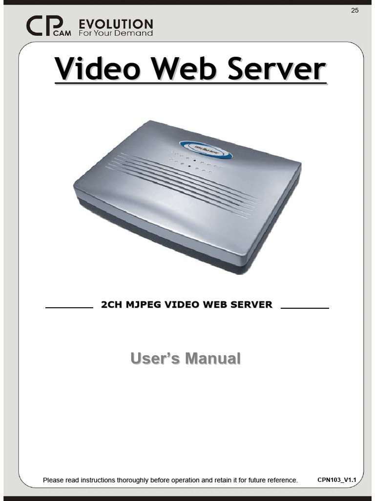 2ch Mjpeg Video Web Server | PDF | Ip Address | Computer Network