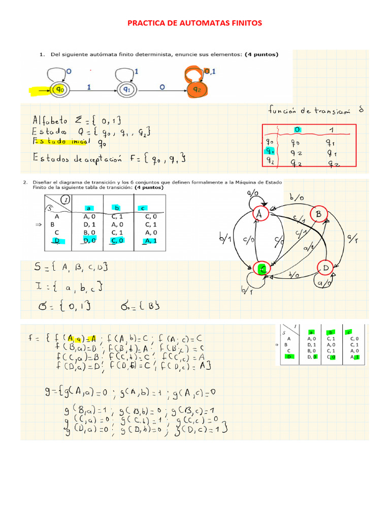 Práctica de Autómatas Finitos | PDF
