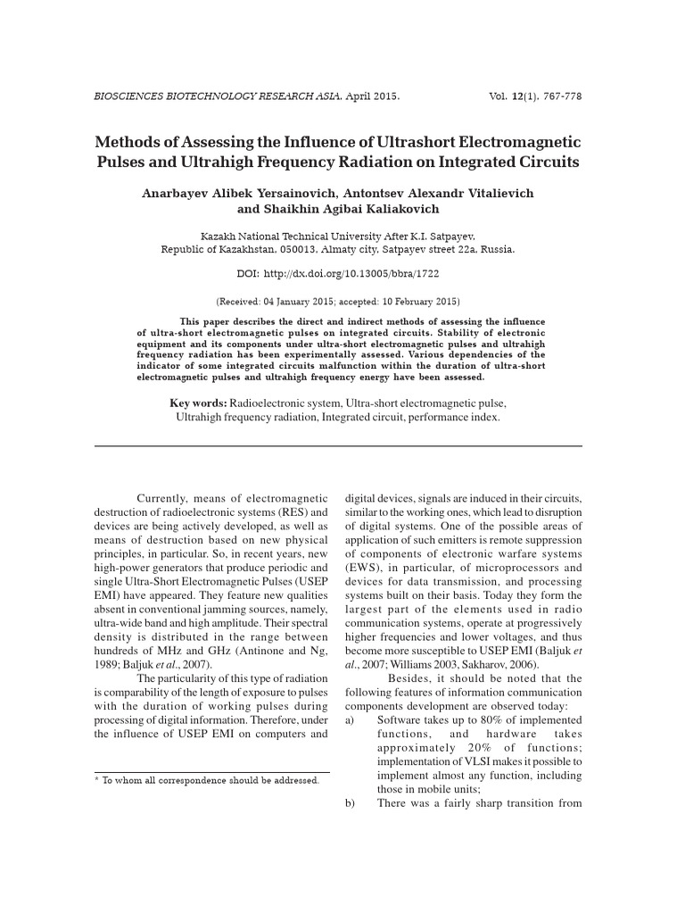 BBRA Vol 12 No1 P 767-778 | PDF | Electromagnetic Interference | Electronic Circuits