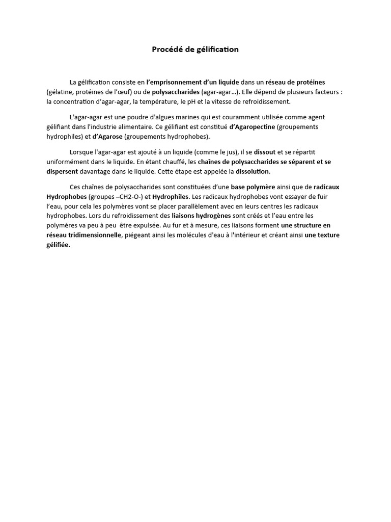 Procédé de Gélification | PDF