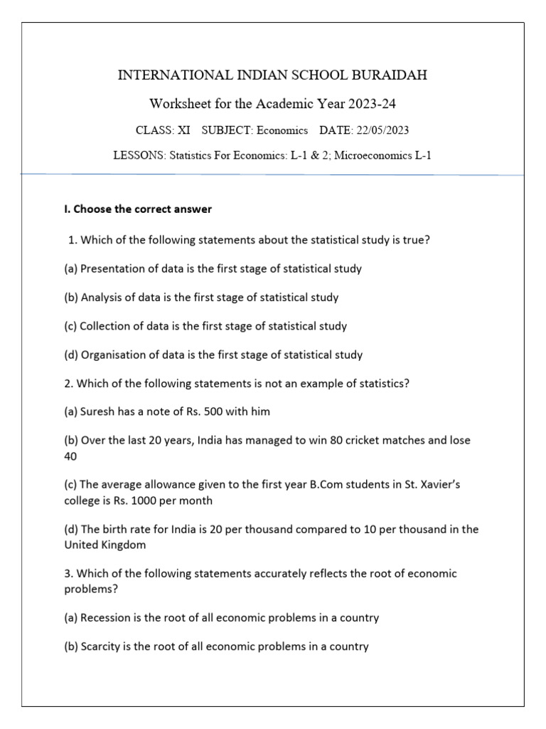 11 Economics 1 | PDF | Economics | Opportunity Cost