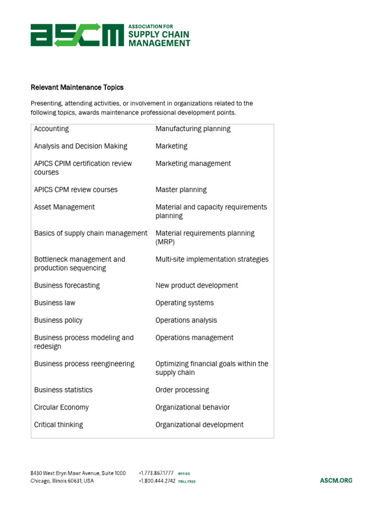 Relevant Maintenance Topics | PDF | Enterprise Resource Planning ...