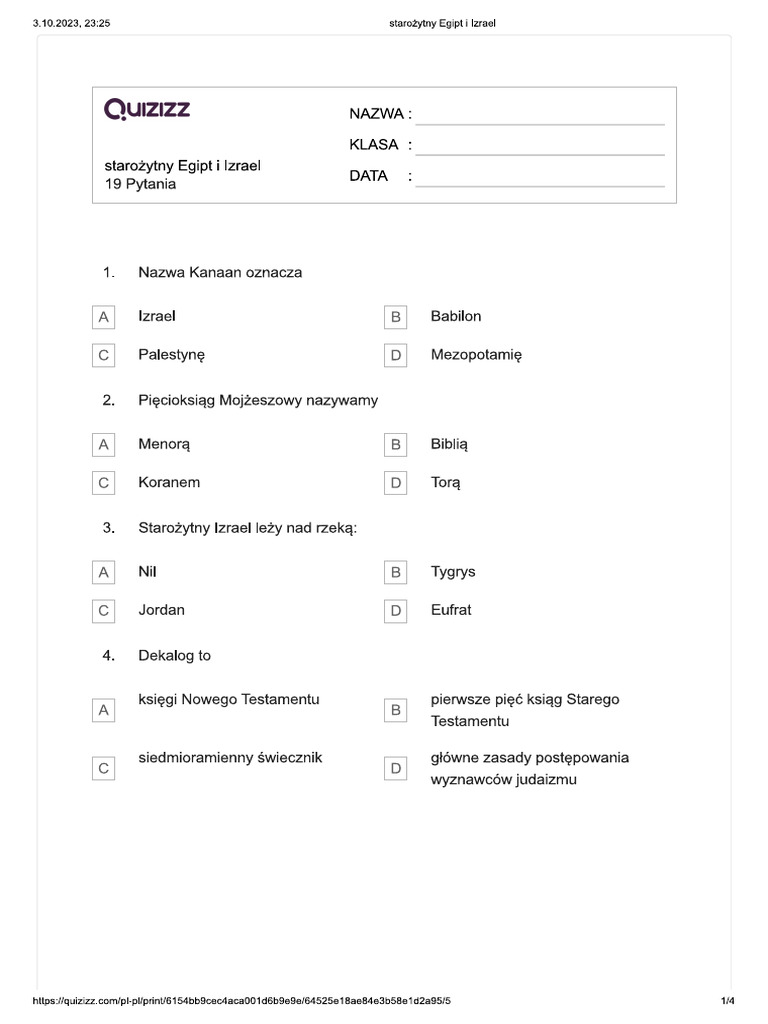 Starożytny Egipt I Izrael | PDF