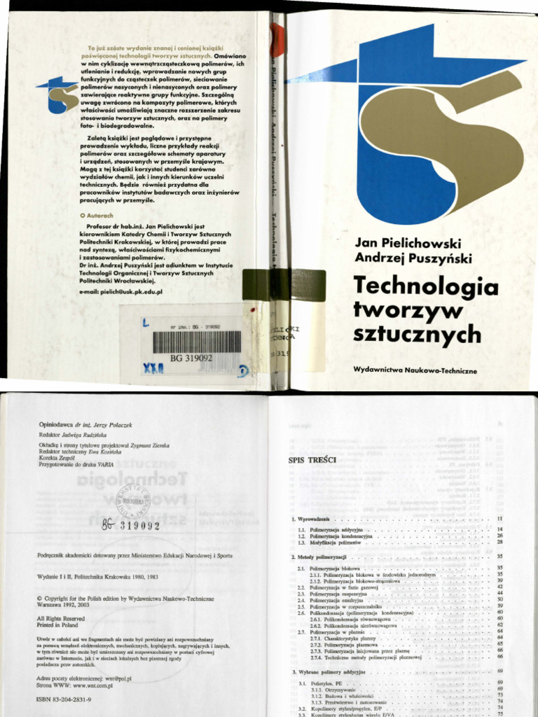Pielichowski J., Puszyński A. - Technologia Tworzyw Sztucznych | PDF