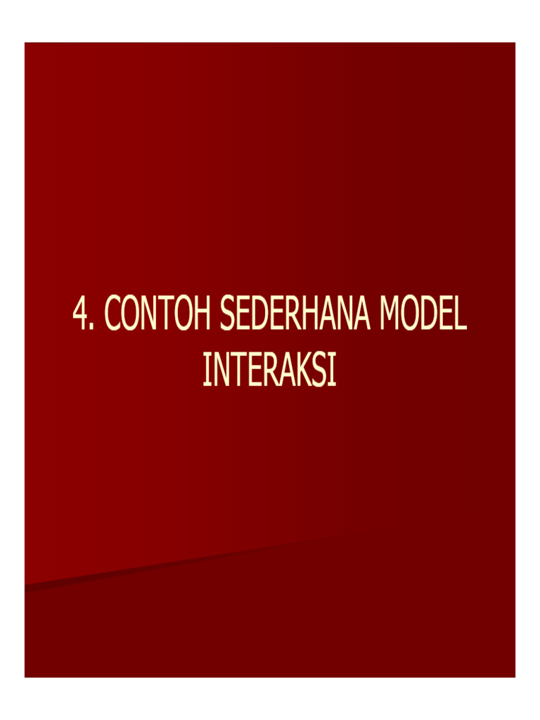 Modul 4 (Contoh Sederhana Model Interaksi) | PDF