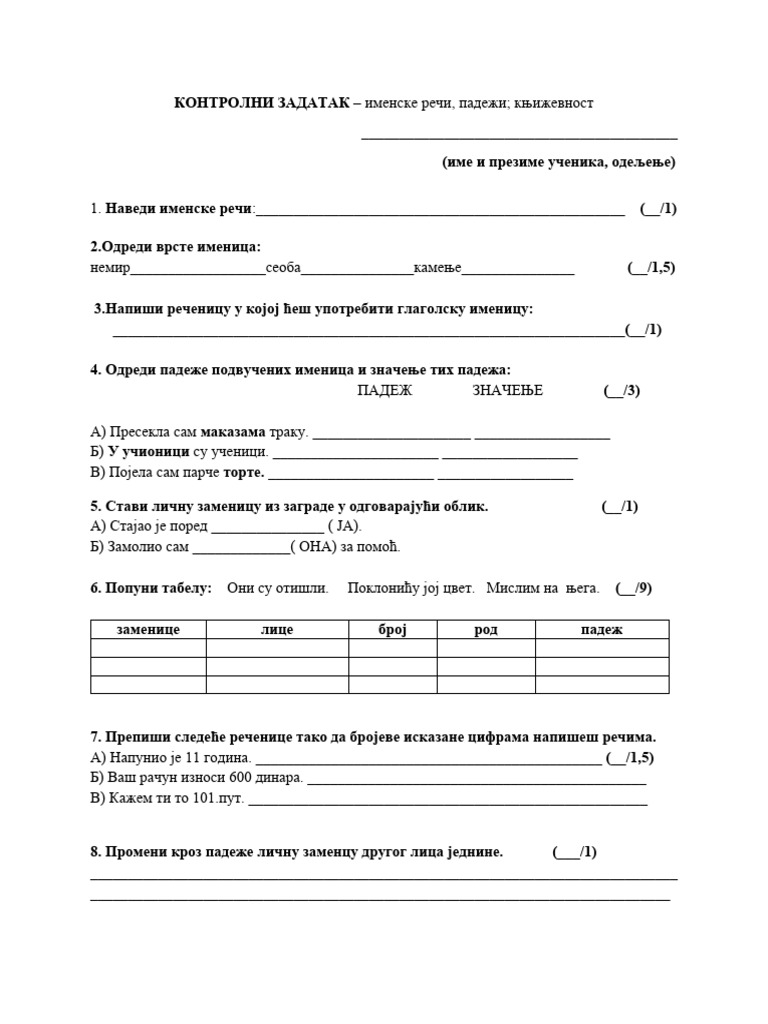 Imenske Reci Kontrloni | PDF