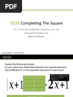 GR 11 Completing The Square Notes | PDF | Quadratic Equation ...