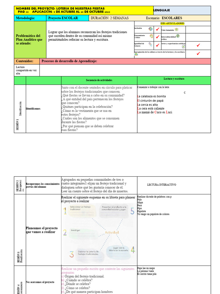 Proyecto Escolar Lenguaje - Hacer Una Loteria | PDF Proyecto Escolar Lenguaje - Hacer Una Loteria | PDF