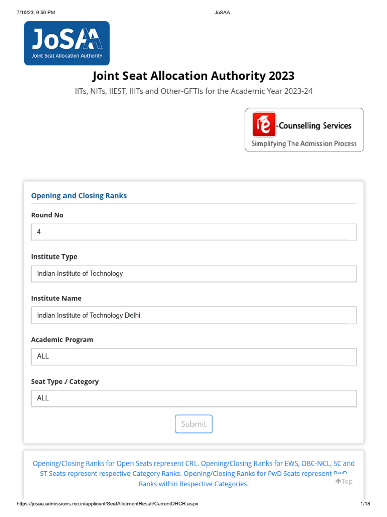 Josaa Iit Delhi | PDF | Engineering | Physical Sciences