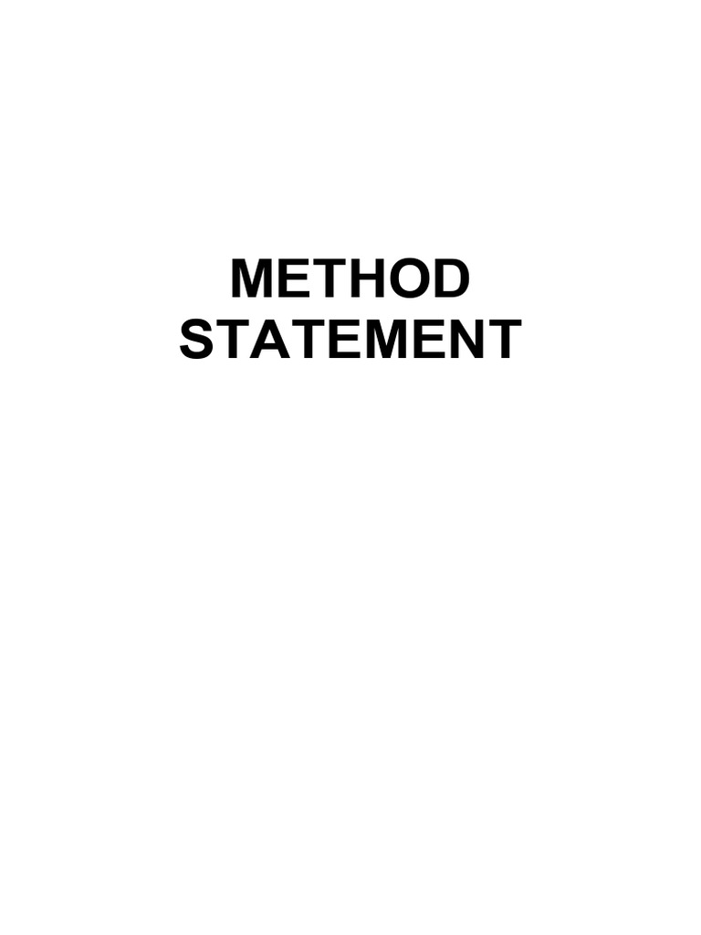 Method Statement Template PDF | PDF | Occupational Safety And Health | Risk