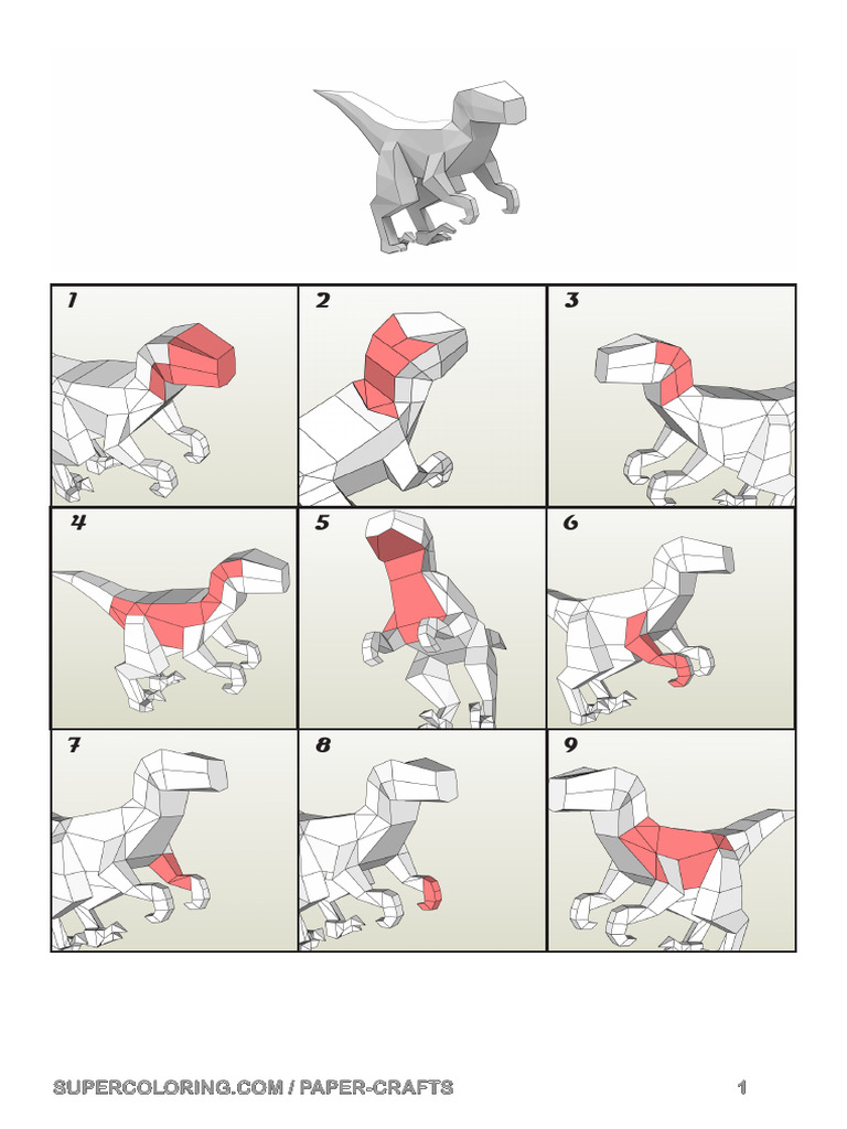 Velociraptor Paper Crafts | PDF