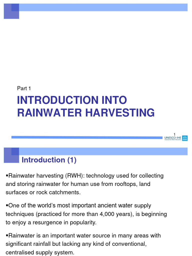 Water Harvesting and Conservation Techniques | PDF | Water ...