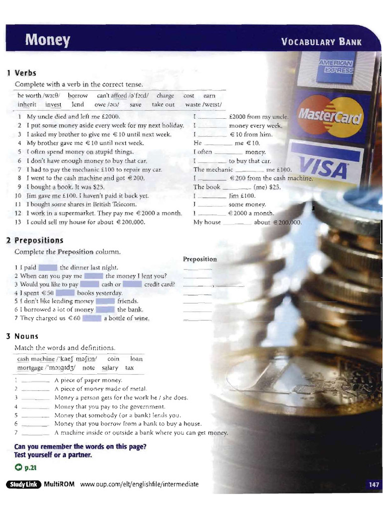 Money Vocabulary | PDF