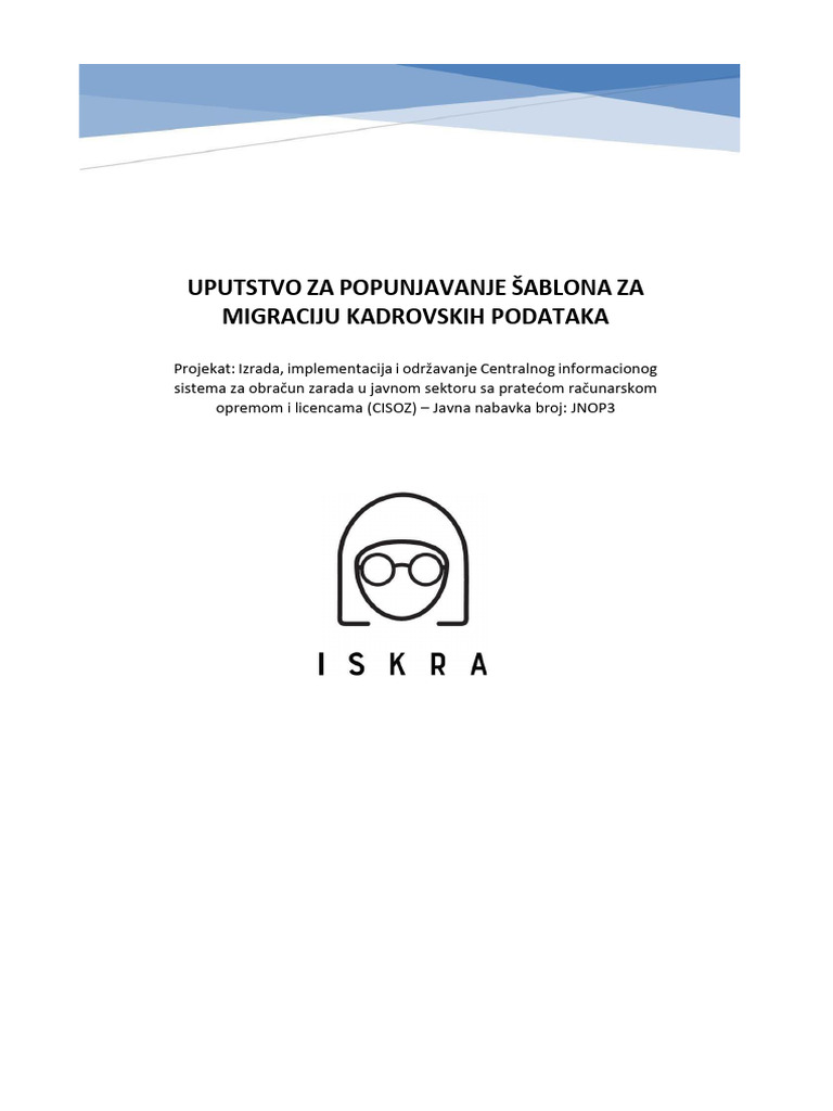 ISKRA - PA - Uputstvo Za Popunjavanje PA Šablona Za Migraciju | PDF