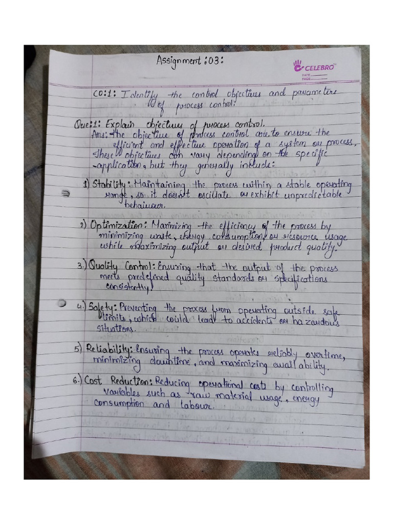 Process Control Assignment 3 To 5 | PDF