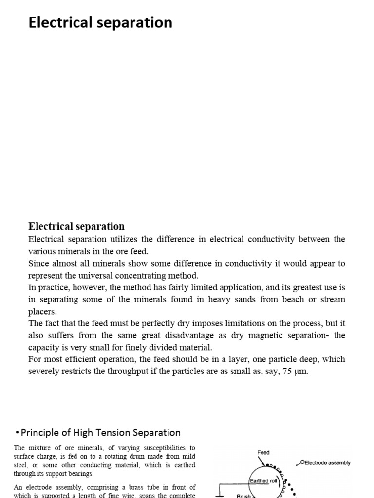 High Tension Mineral Separation Guide | PDF | High Voltage | Electricity