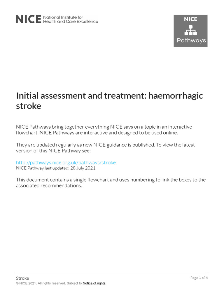 Stroke Initial Assessment and Treatment Haemorrhagic Stroke | Download ...
