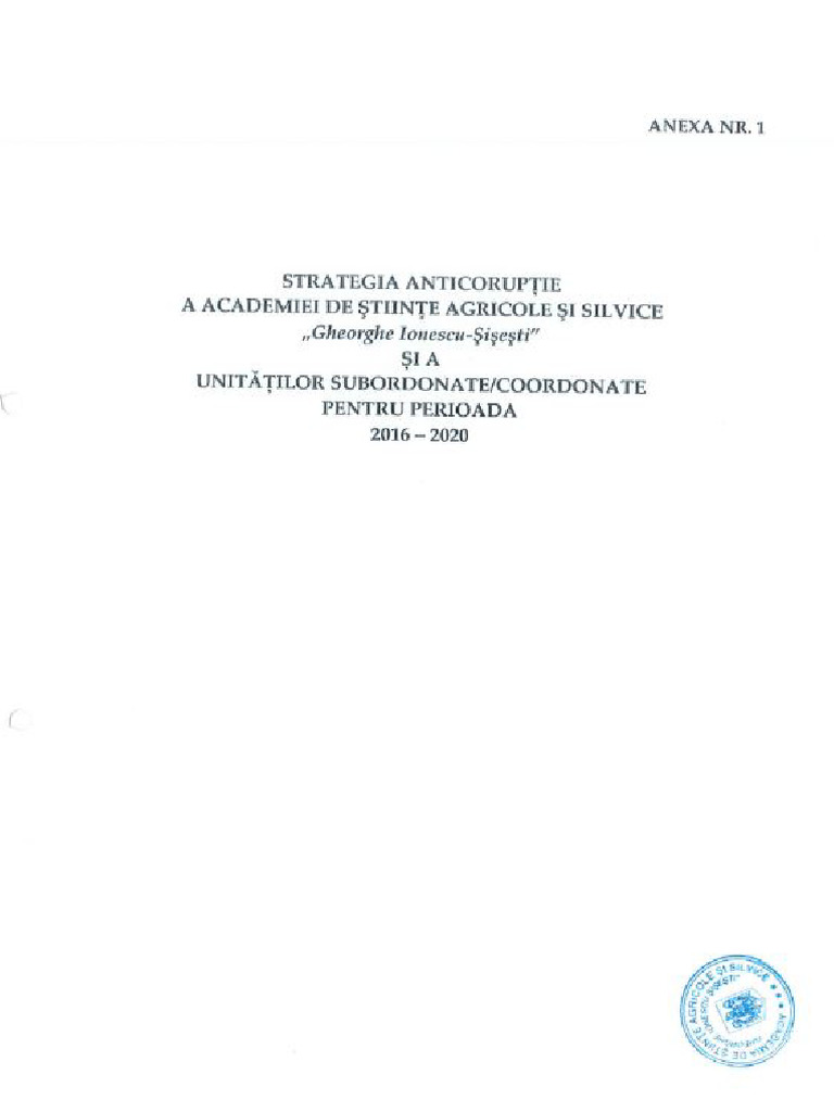 Strategia Anticoruptie Document Compus | PDF