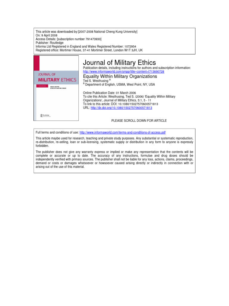 (06a) Equality Within Military Organizations | PDF | Justice | Crime ...