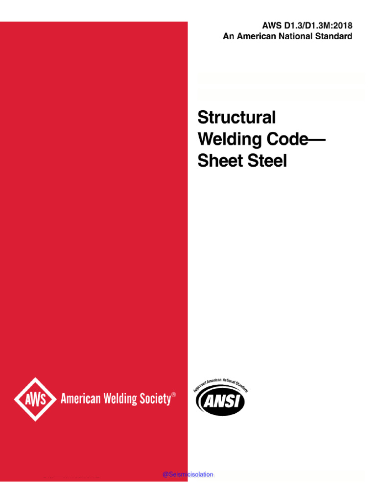 AWS D1.3 2018 structural welding code Sheet Steel(1) | PDF | Steel ...