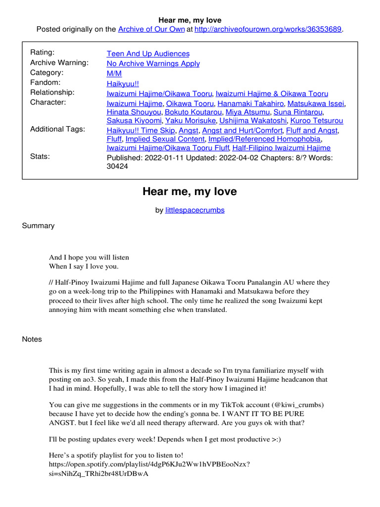 Hear Me, My Love | PDF