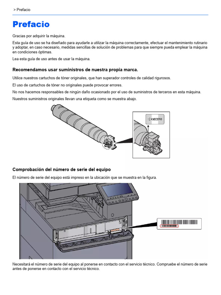 Manual de Usuario Kyocera TASKalfa 4002i (Español - 665 Páginas) | PDF