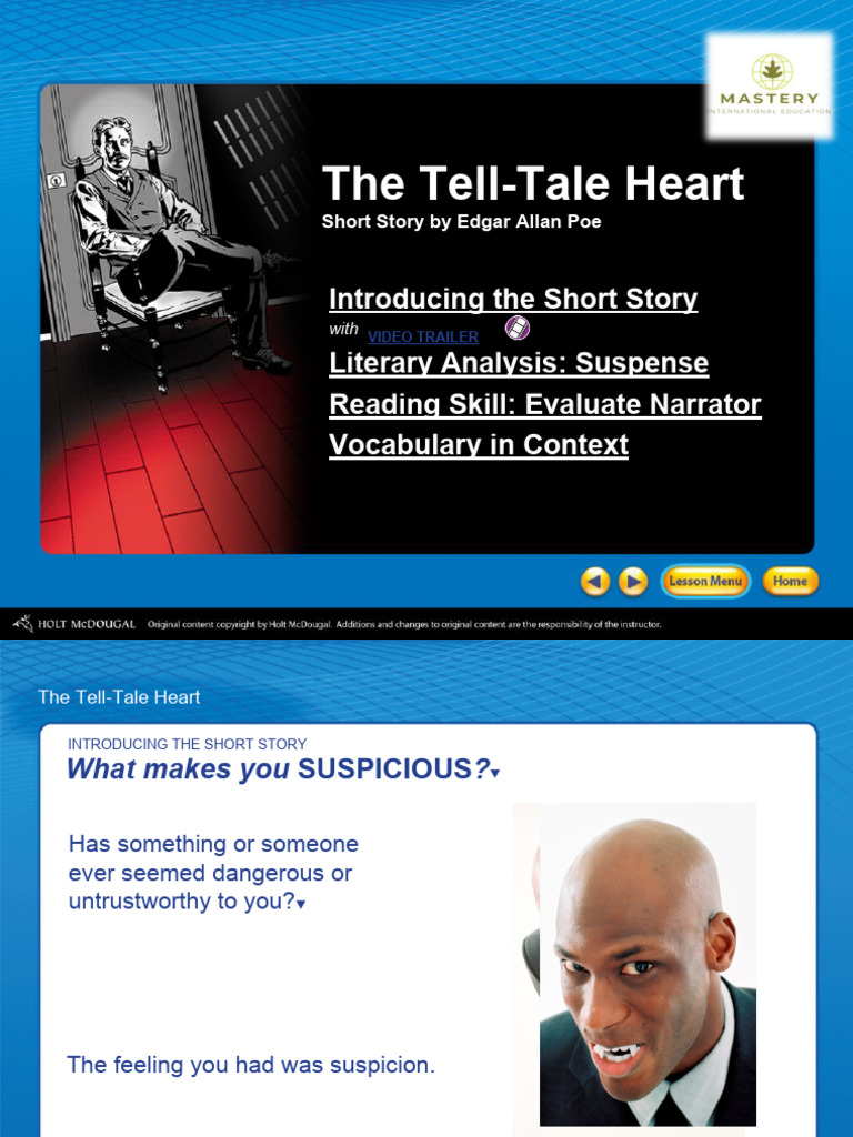 Tell Tale Heart Power Point | PDF | Narration | Irony