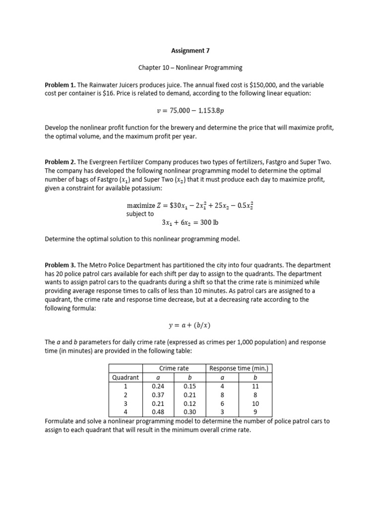 A7 (1) | PDF | Nonlinear Programming | Nonlinear System