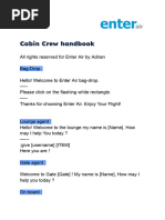 Cabin Crew Announcements Scripts | PDF | Transport Safety | Airliner