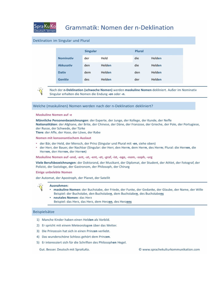N Deklination | PDF