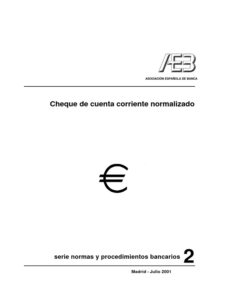 cheque de cuenta corriente normalizado | PDF | Cheque | Bancos